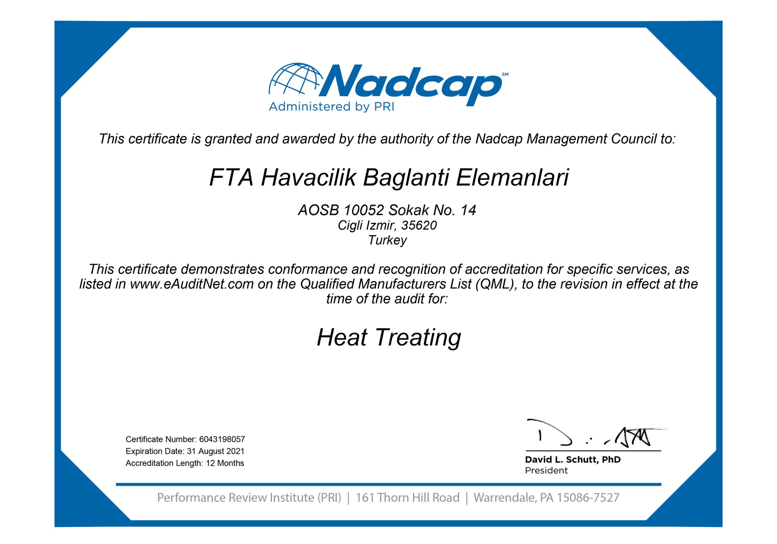 Certification - FTA